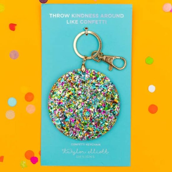Accessories | Glitter Confetti Acrylic Circle Keychain | Poshmark